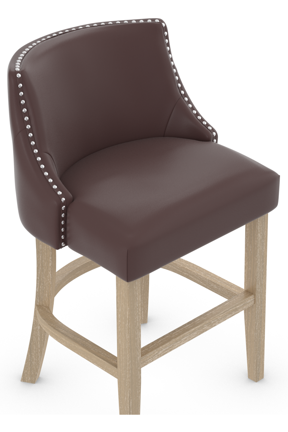 Carlton Oak Bar Stool Brown Leather