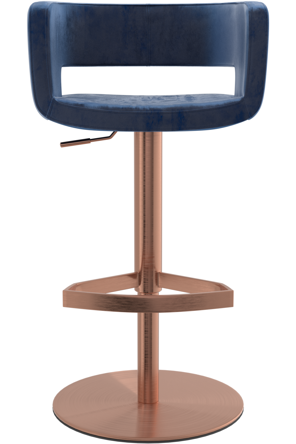 Claudio Rose Gold Bar Stool Navy Velvet