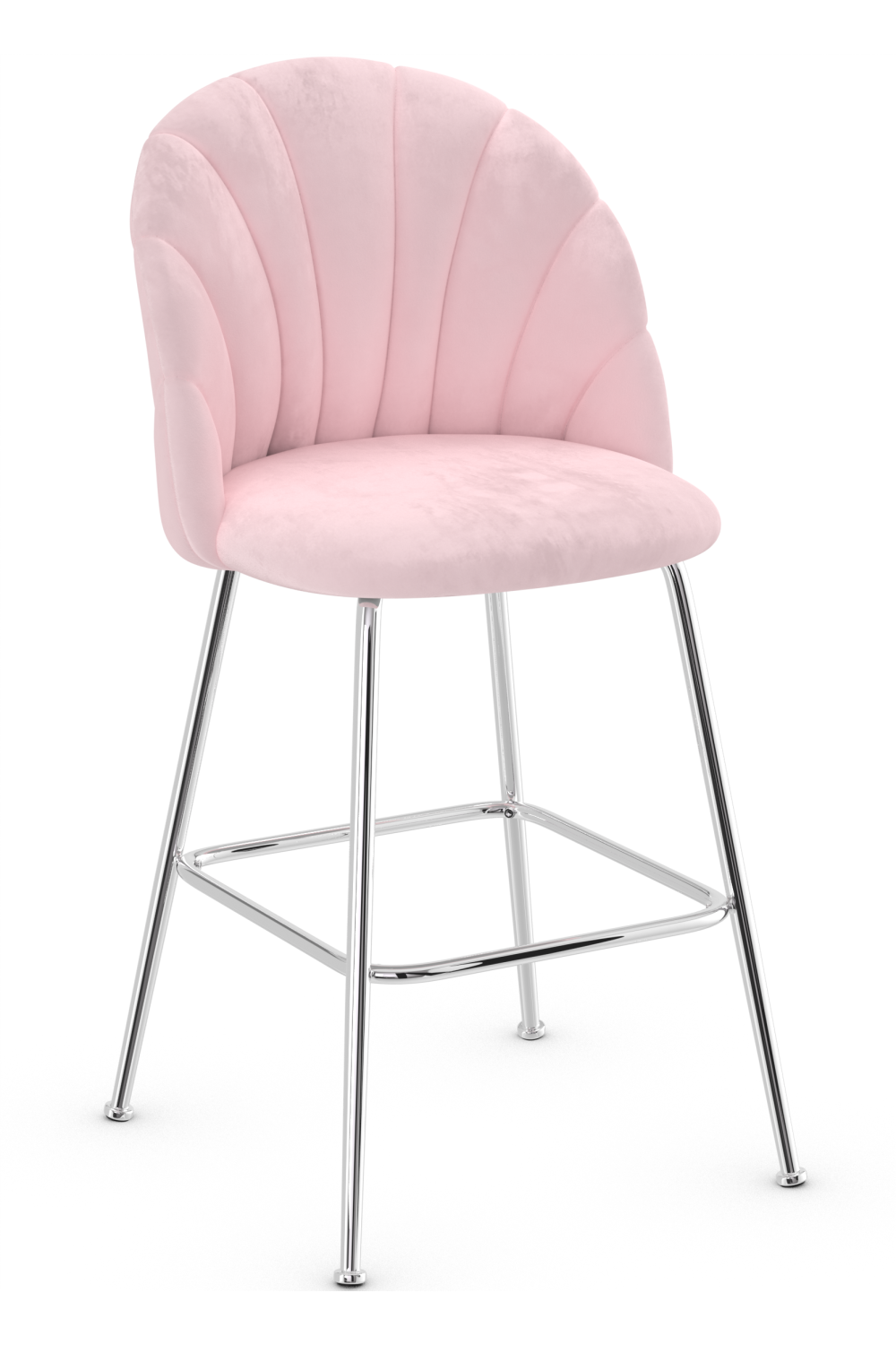 Crystal Bar Stool Pink Velvet