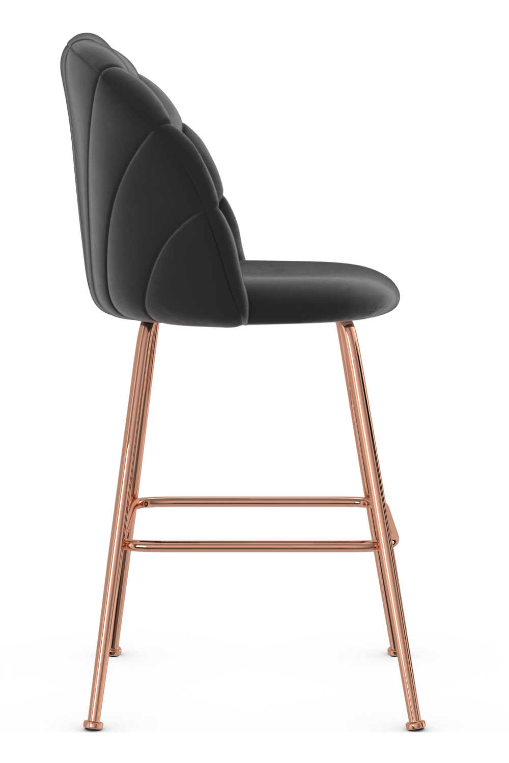 Crystal Rose Gold Bar Stool Velvet