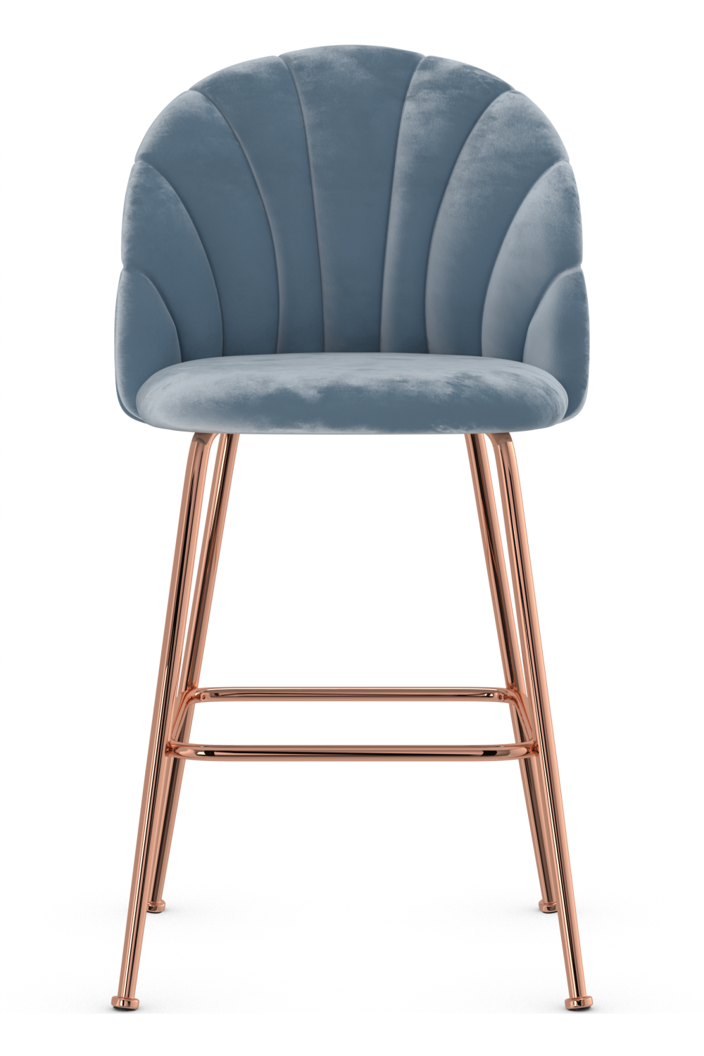 Crystal Rose Gold Bar Stool Velvet