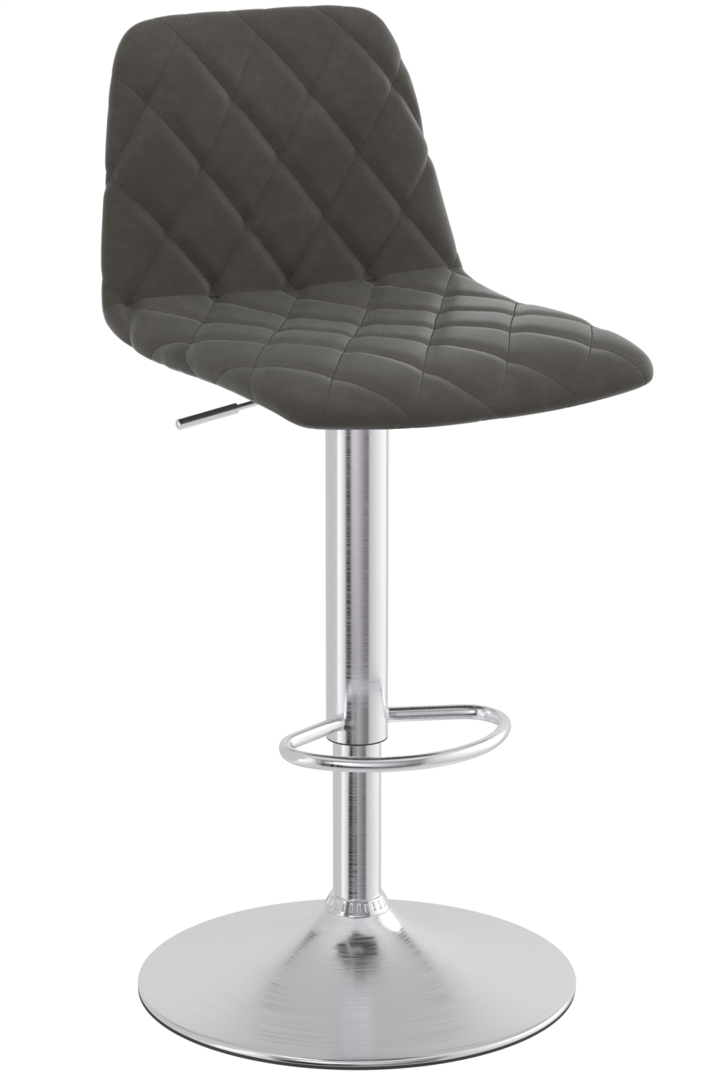 Diamond Brushed Chrome Bar Stool Charcoal
