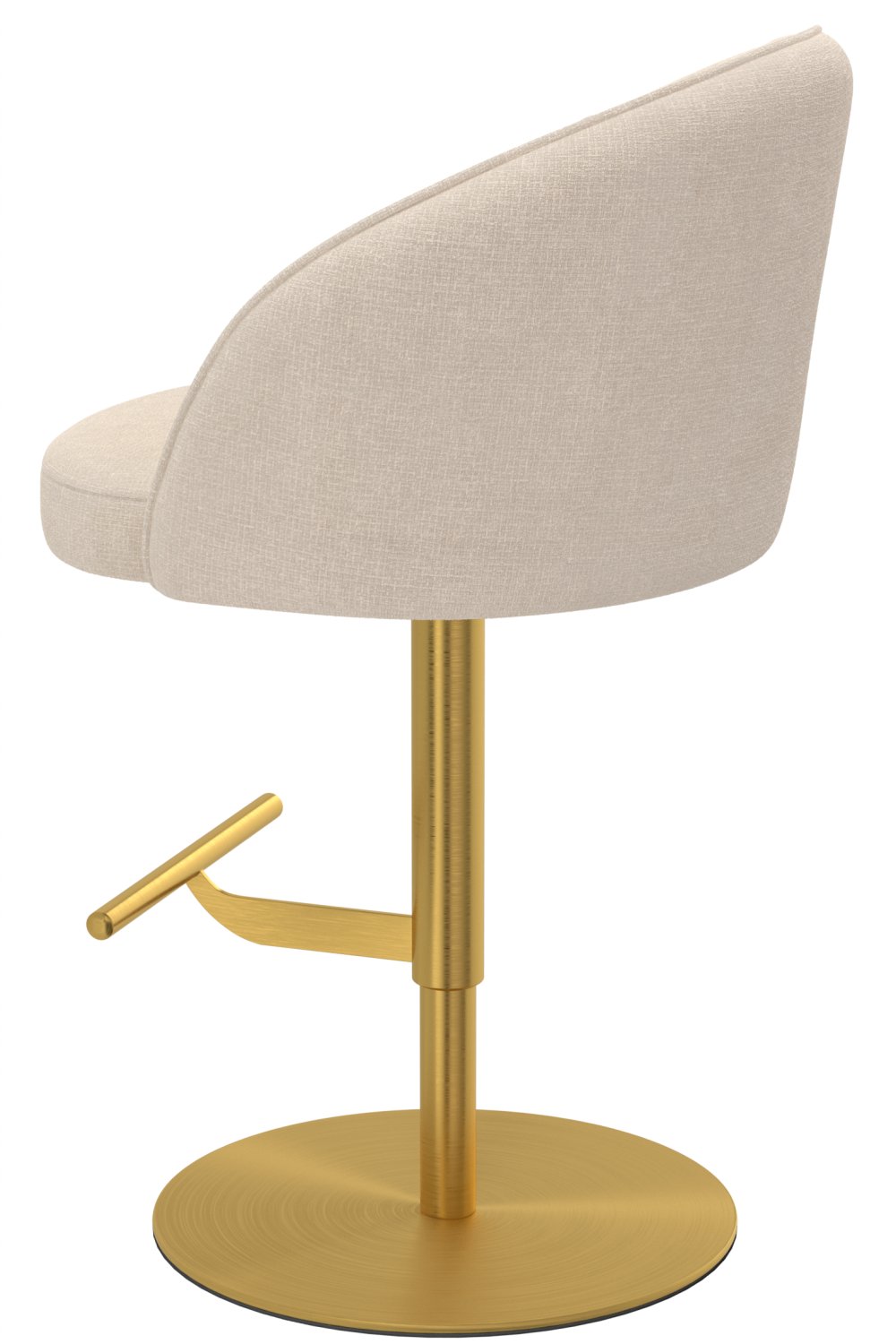 Divani Brushed Gold Bar Stool Textured Fabric