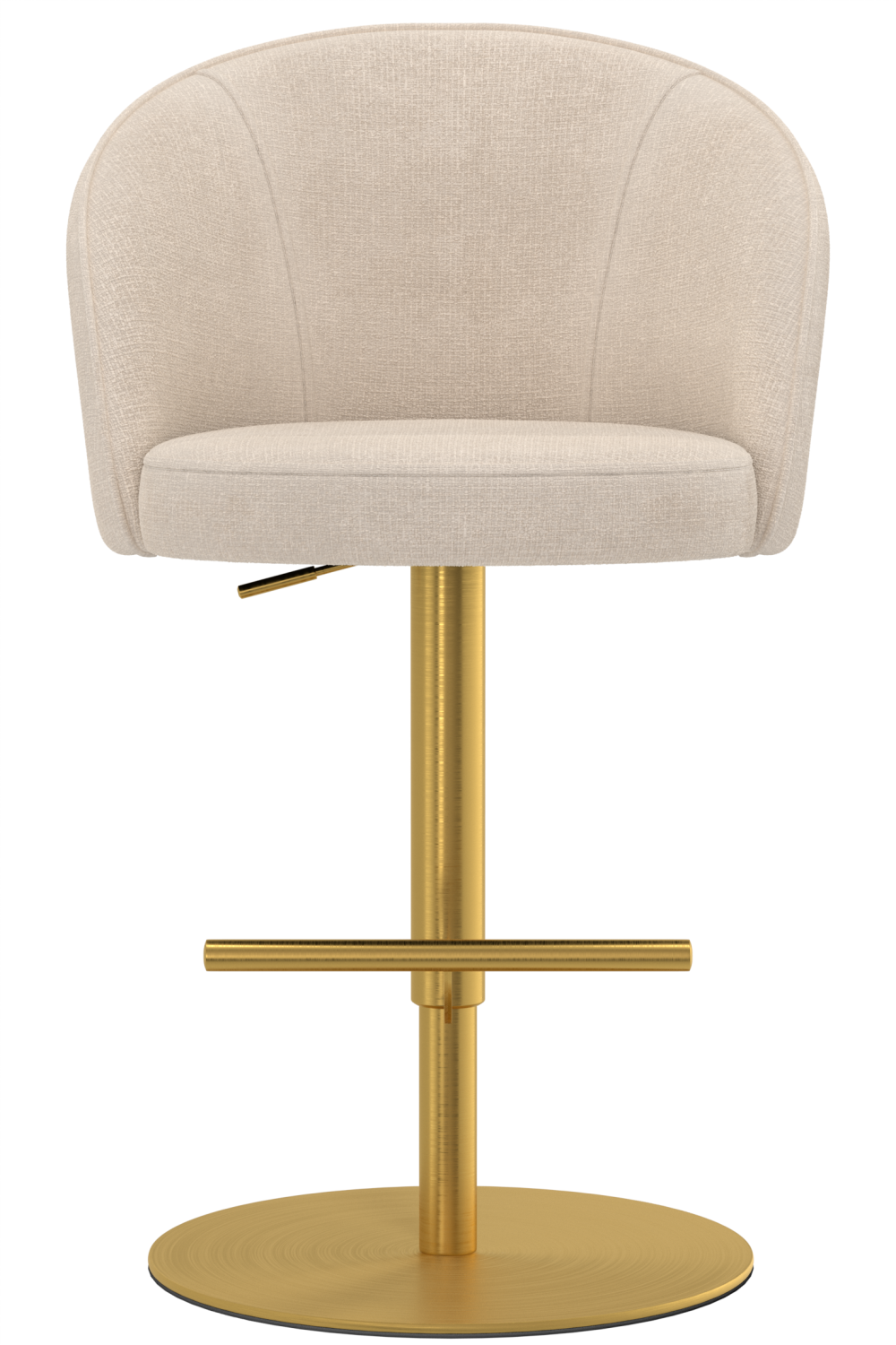 Divani Brushed Gold Bar Stool Textured Fabric
