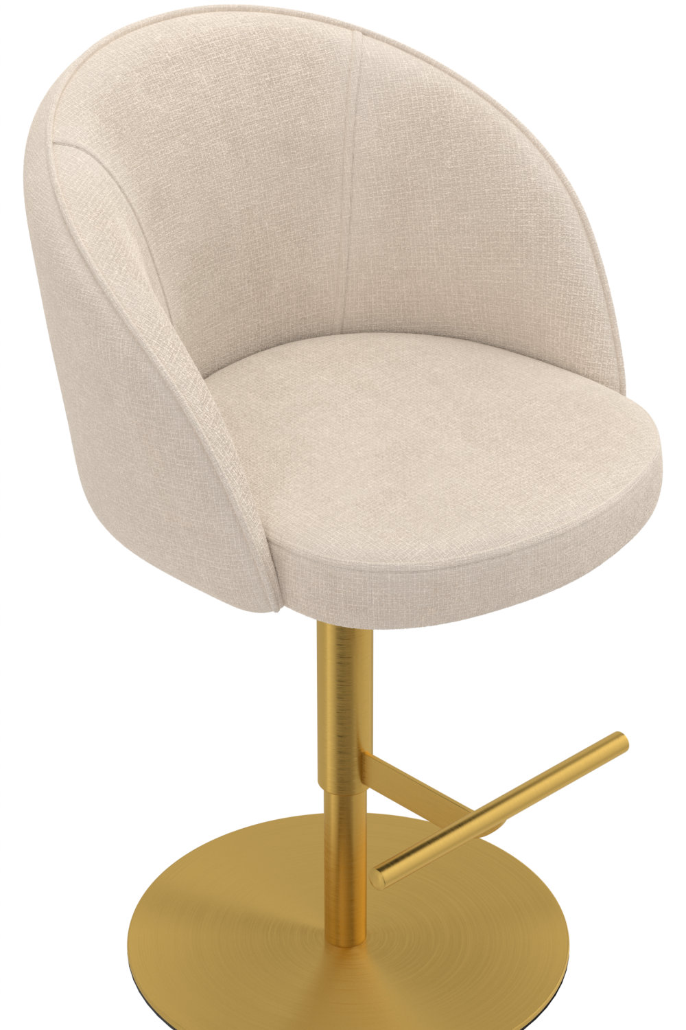 Divani Brushed Gold Bar Stool Textured Fabric