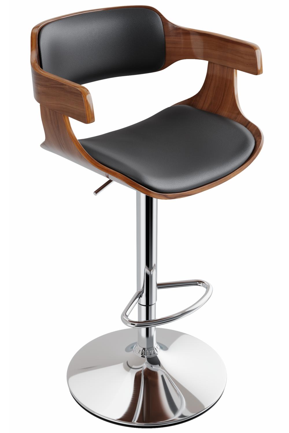 Logan Bar Stool Black & Walnut