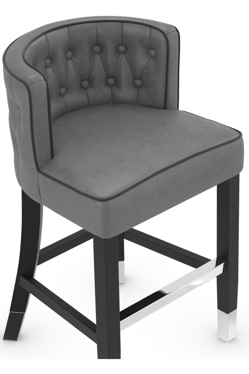 Mayfair Bar Stool Grey Leather