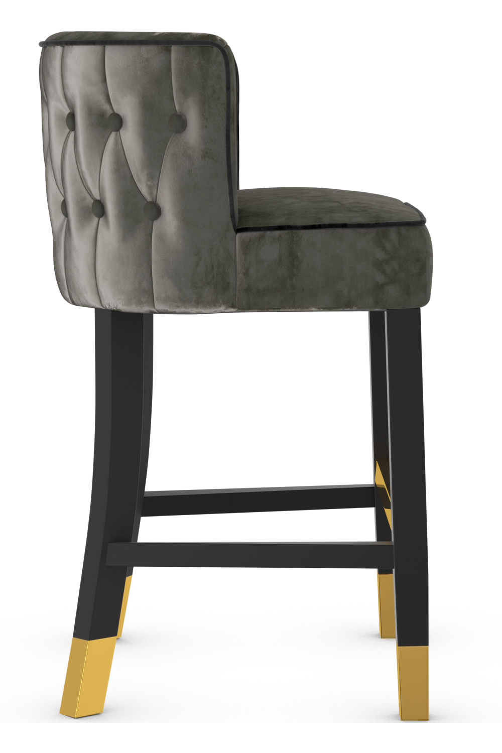 Mayfair Bar Stool Grey Velvet