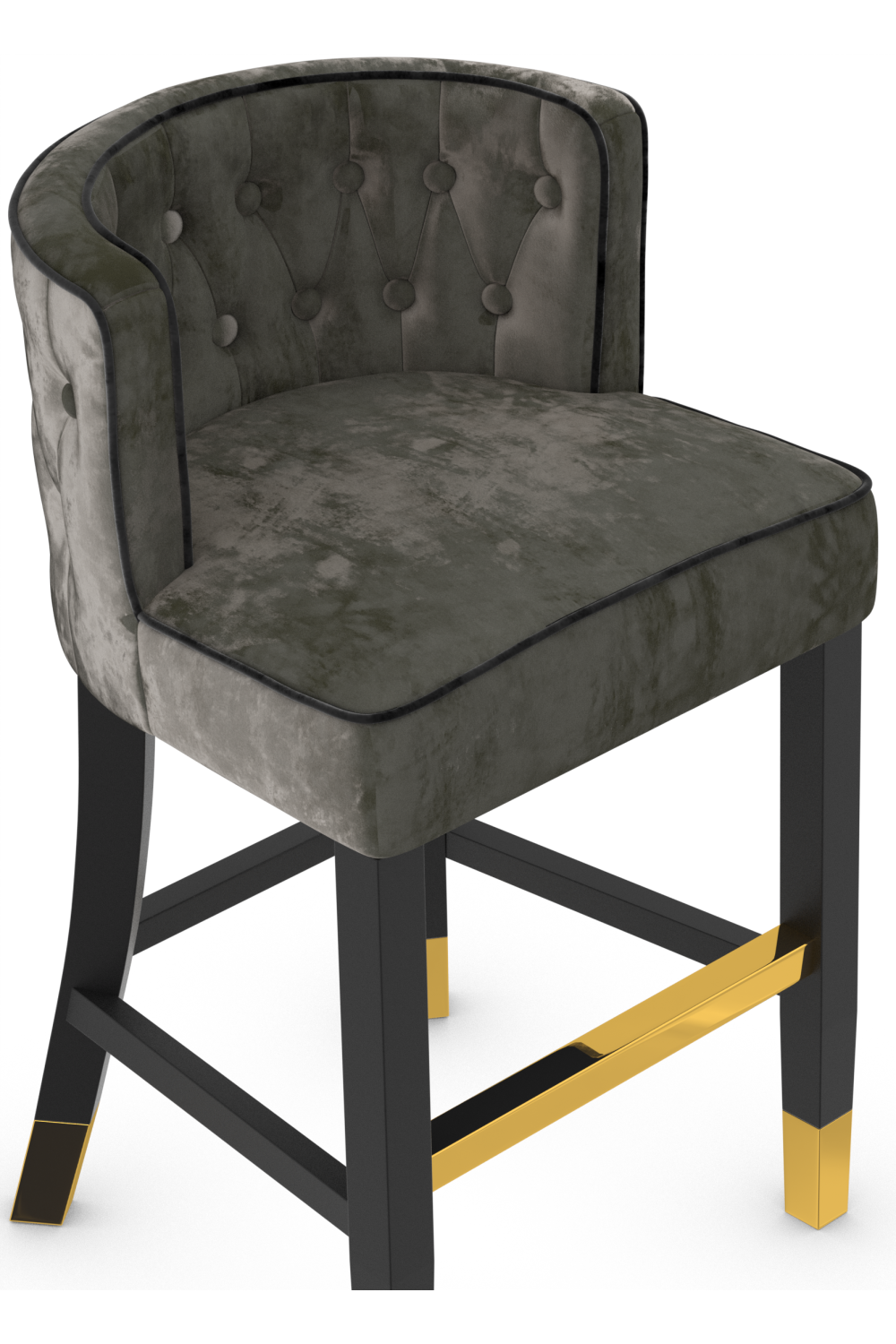 Mayfair Bar Stool Grey Velvet