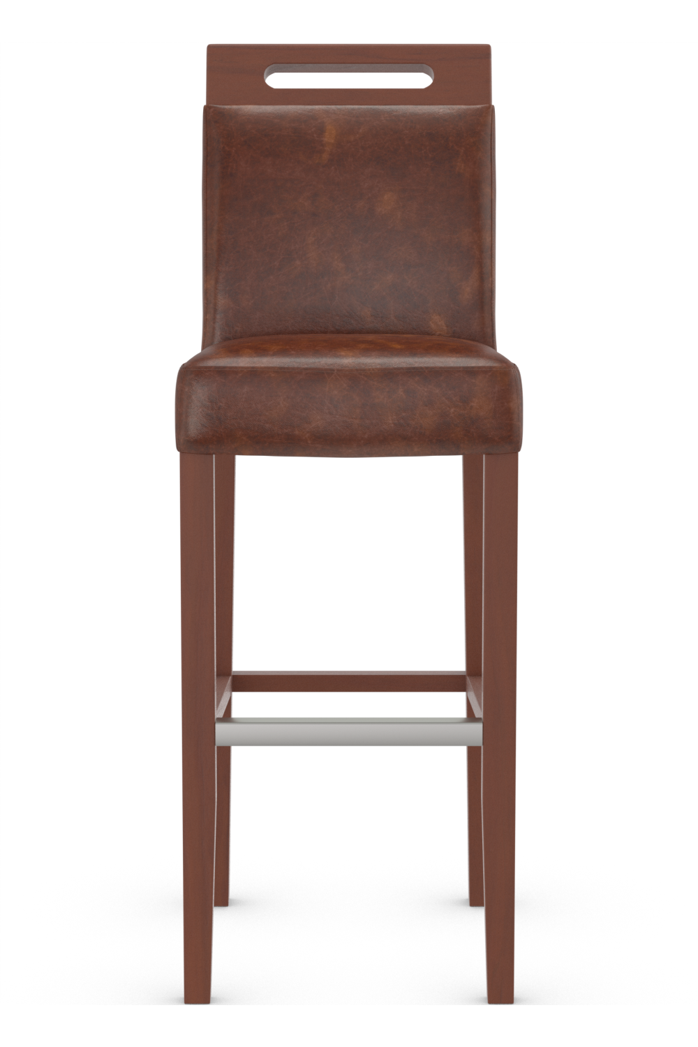 MODENA BAR STOOL ANILINE LEATHER WALNUT