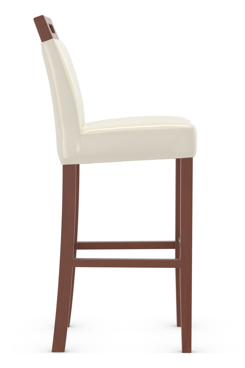 Modena Bar Stool Cream Bonded Leather & Walnut
