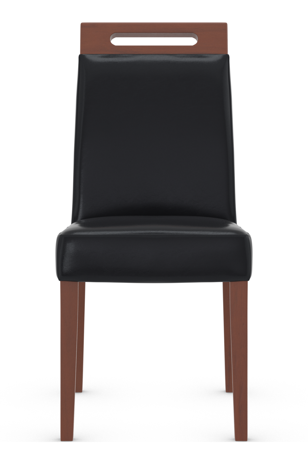 Modena Walnut Dining Chair Black Bonded Leather
