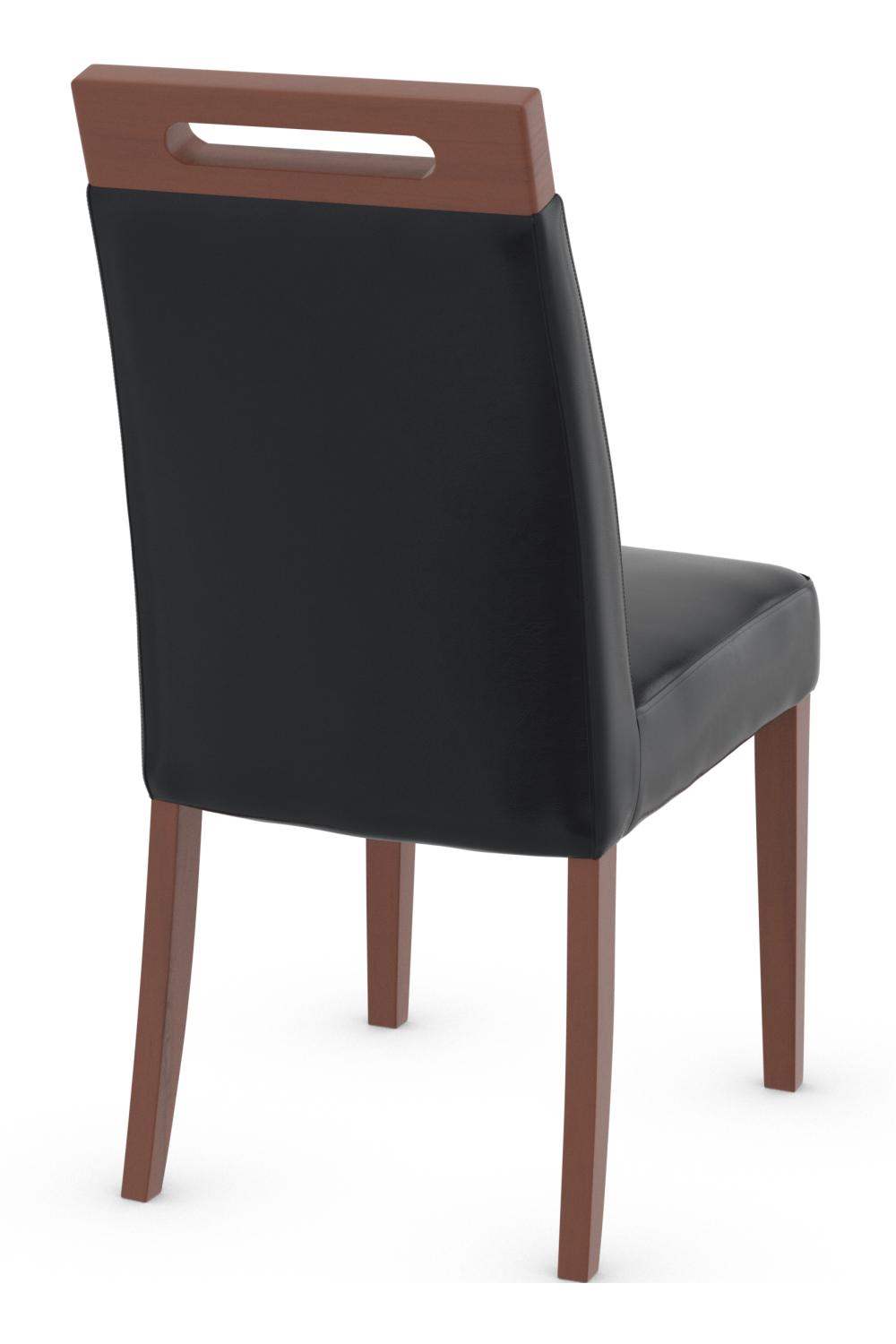 Modena Walnut Dining Chair Black Bonded Leather
