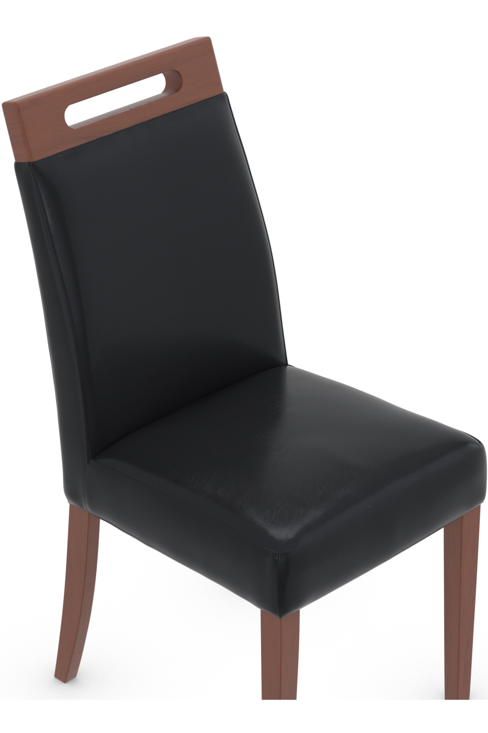 Modena Walnut Dining Chair Black Bonded Leather