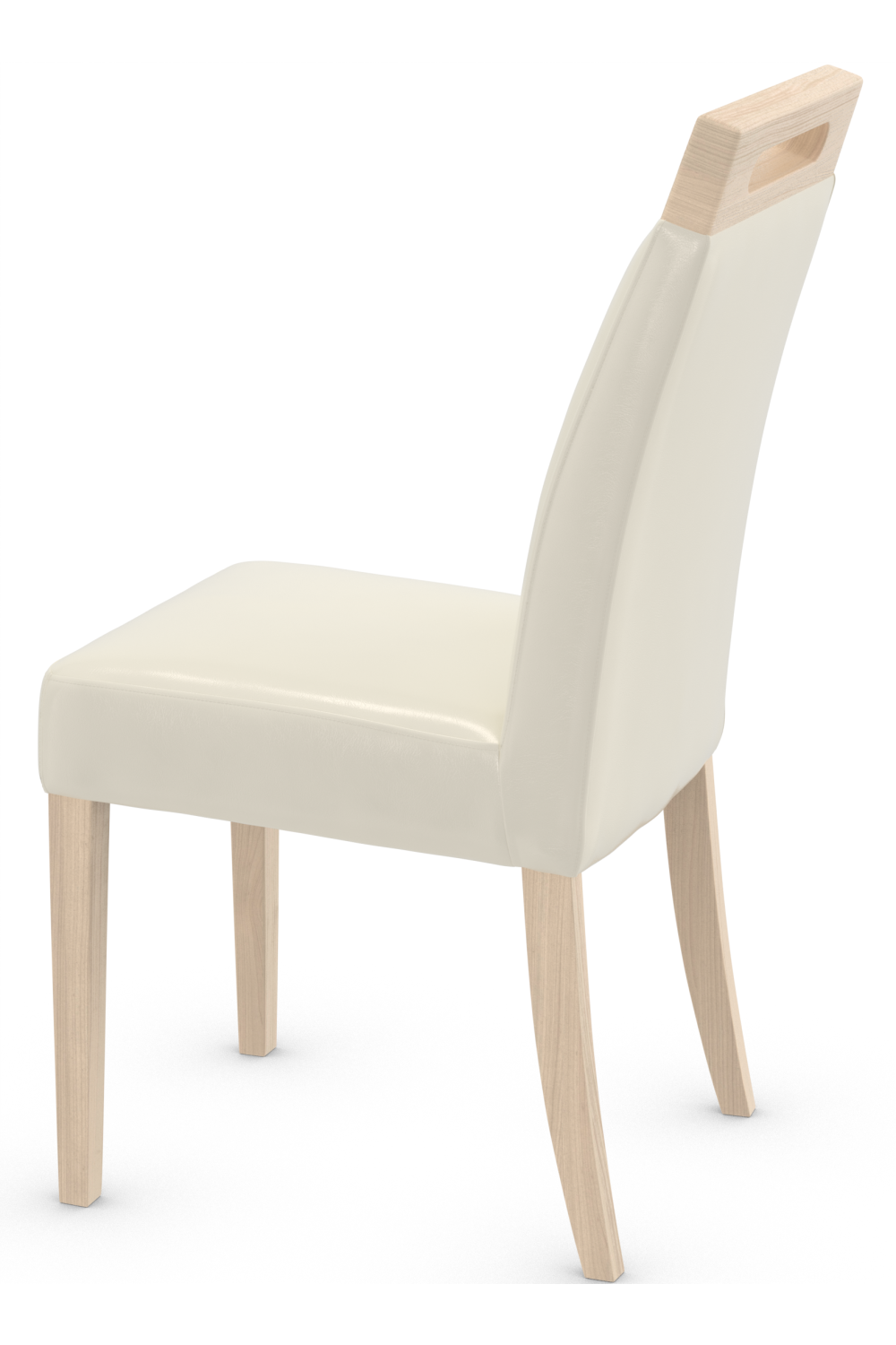 Modena Light Oak Dining Chair Cream Bonded Leather