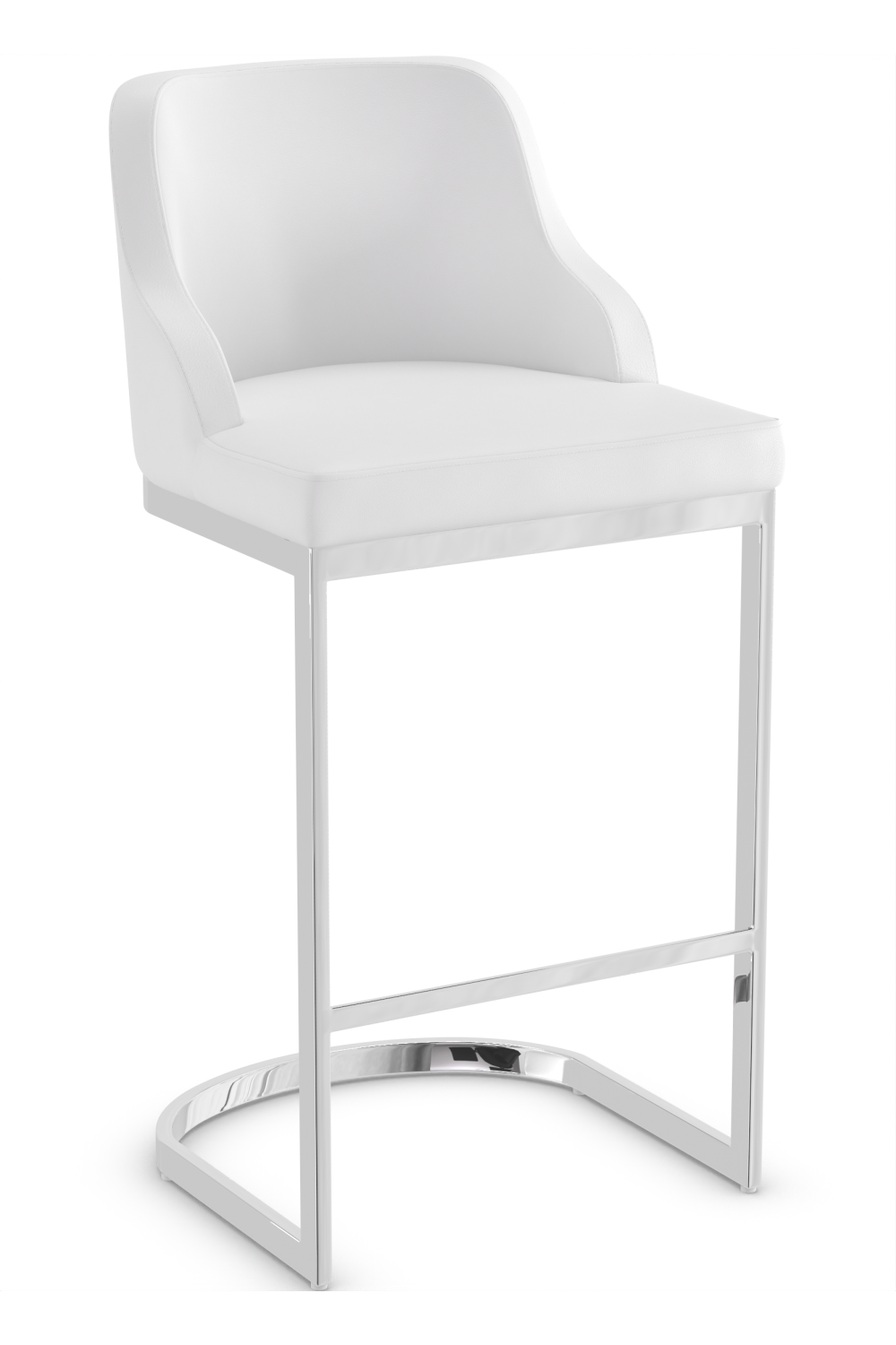Nuovo Chrome Stool White Leather