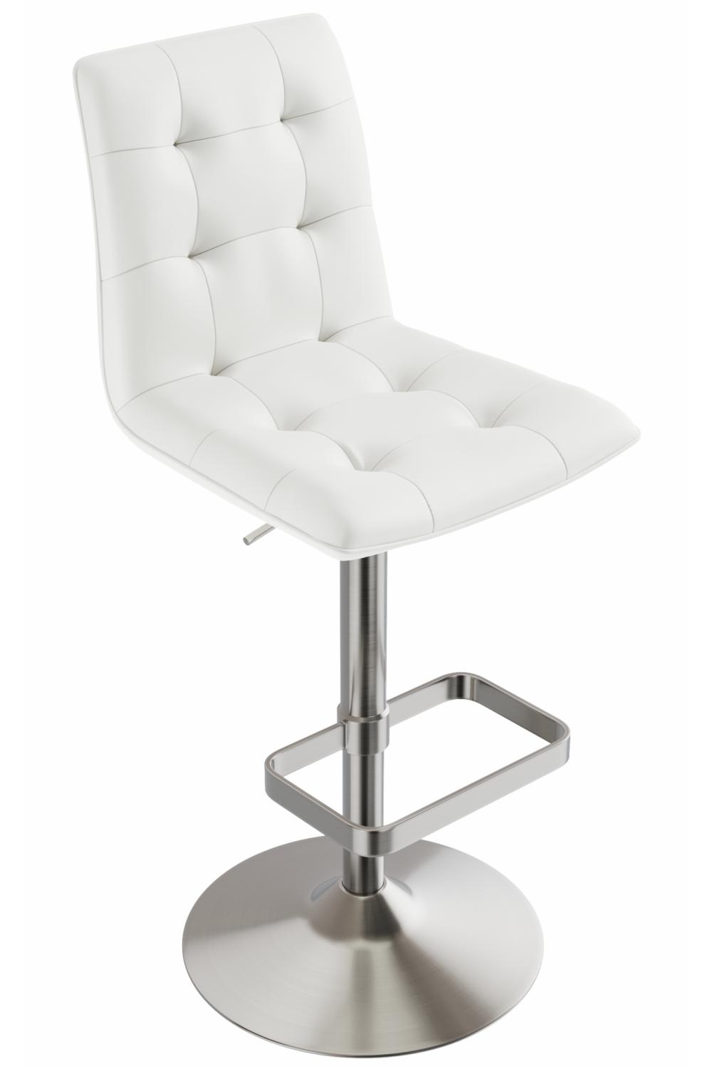 Scalzo Brushed Bar Stool White