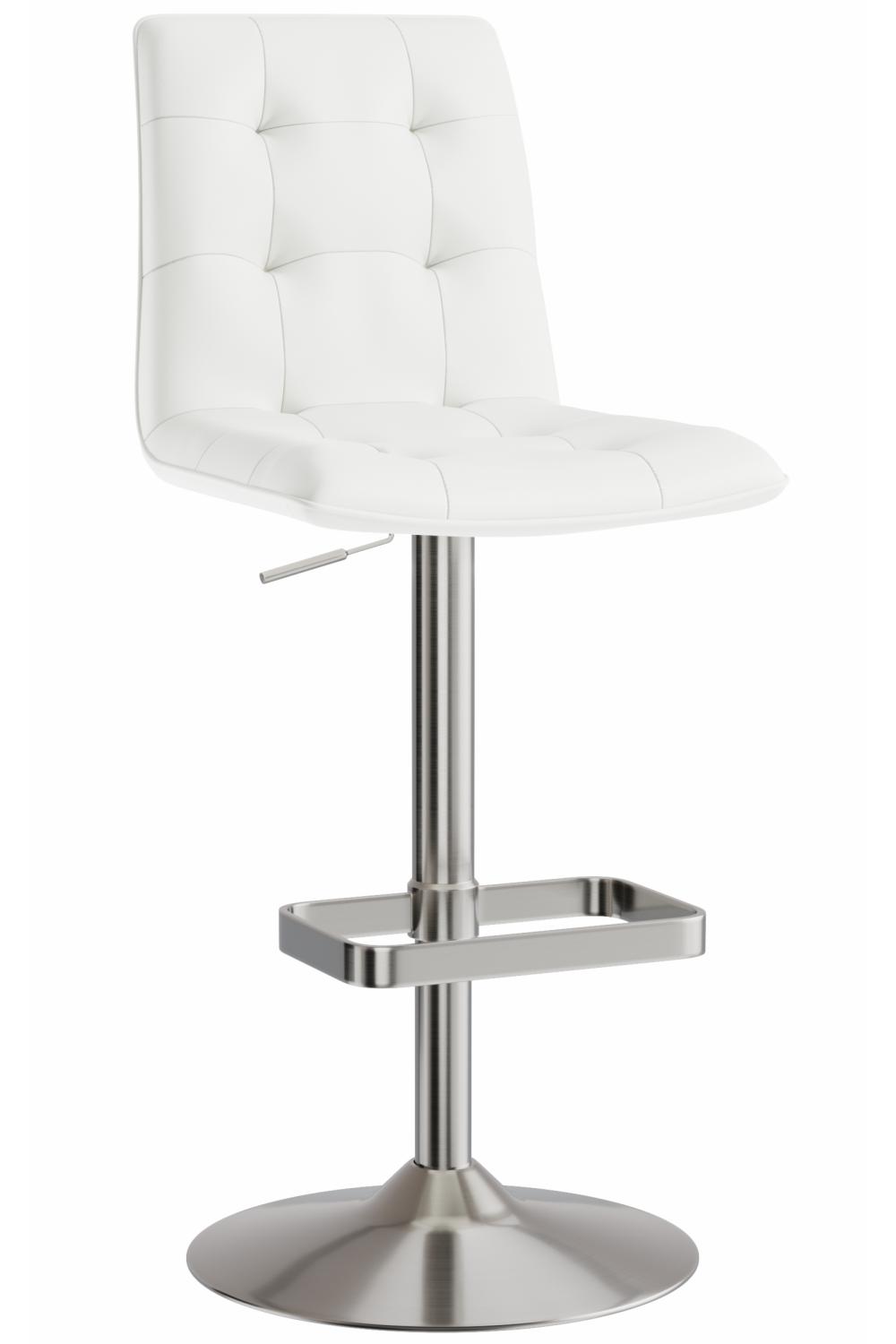 Scalzo Brushed Bar Stool White