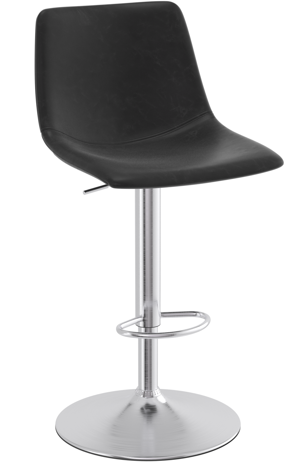 Seville Brushed Chrome Bar Stool Black