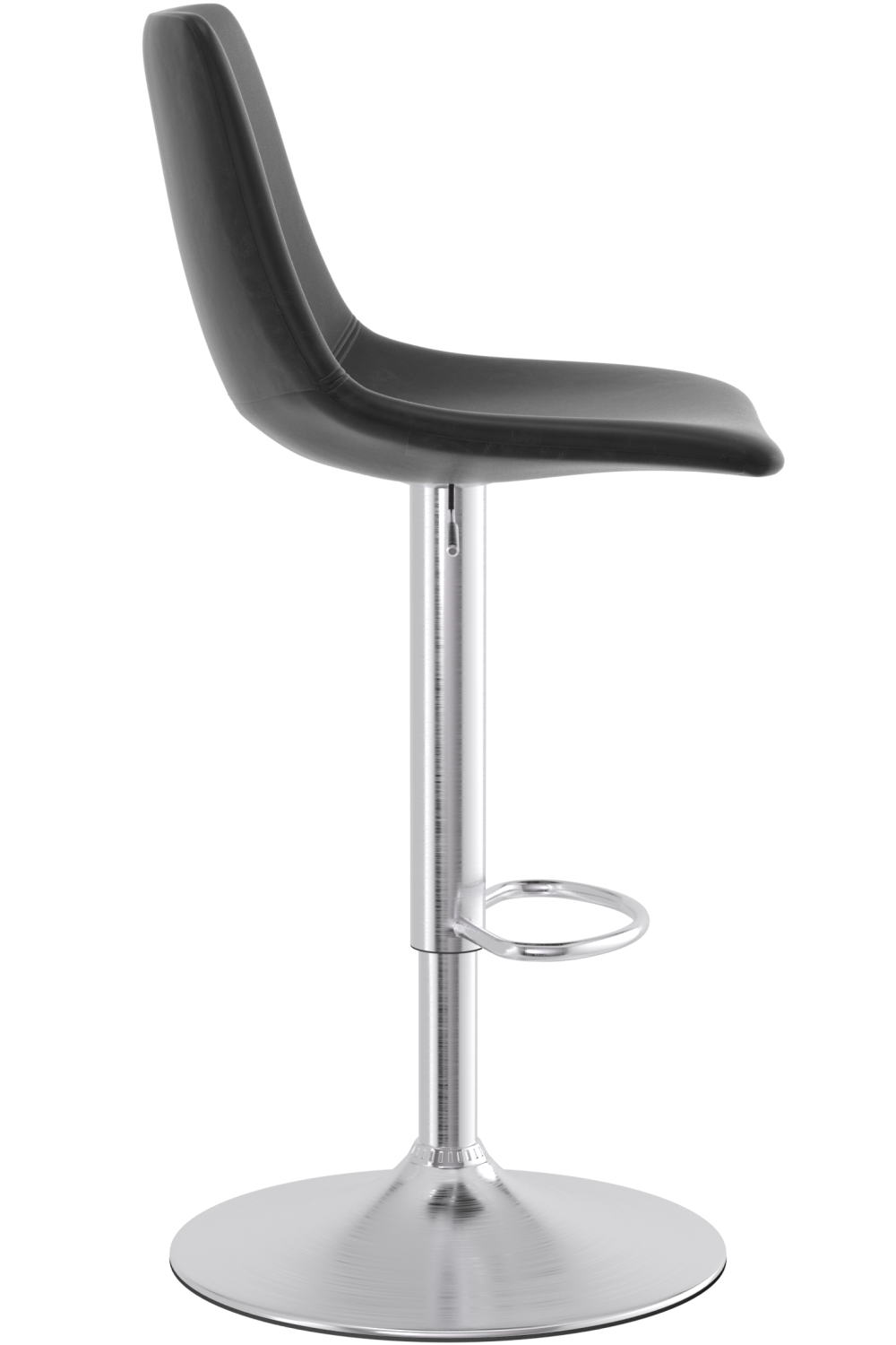 Seville Brushed Chrome Bar Stool Black