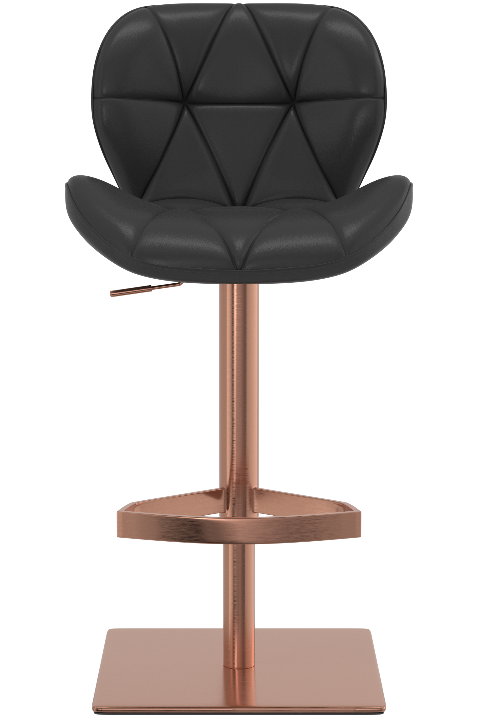Profile Deluxe Rose Gold Real Leather Bar Stool Black