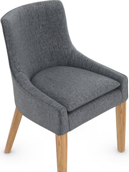Cobham Oak Dining Chair Grey Fabric