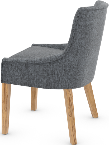 Cobham Oak Dining Chair Grey Fabric
