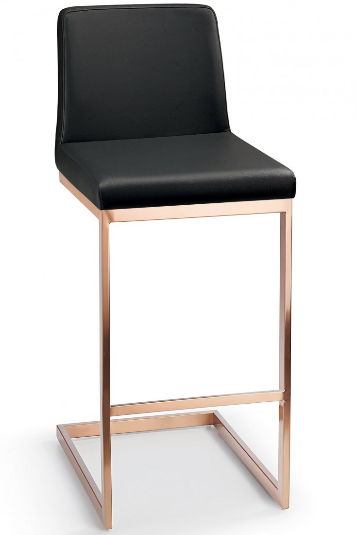 Ark Rose Gold Bar Stool Black