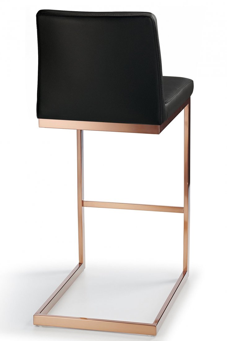 Ark Rose Gold Bar Stool Black