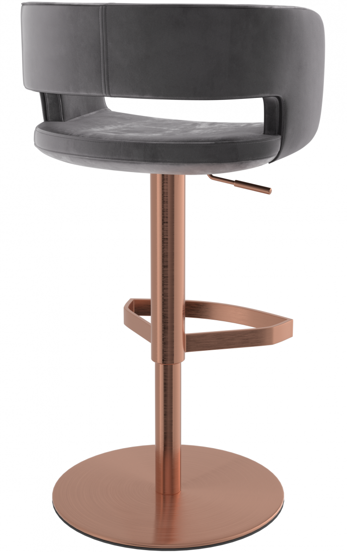Claudio Rose Gold Bar Stool Velvet