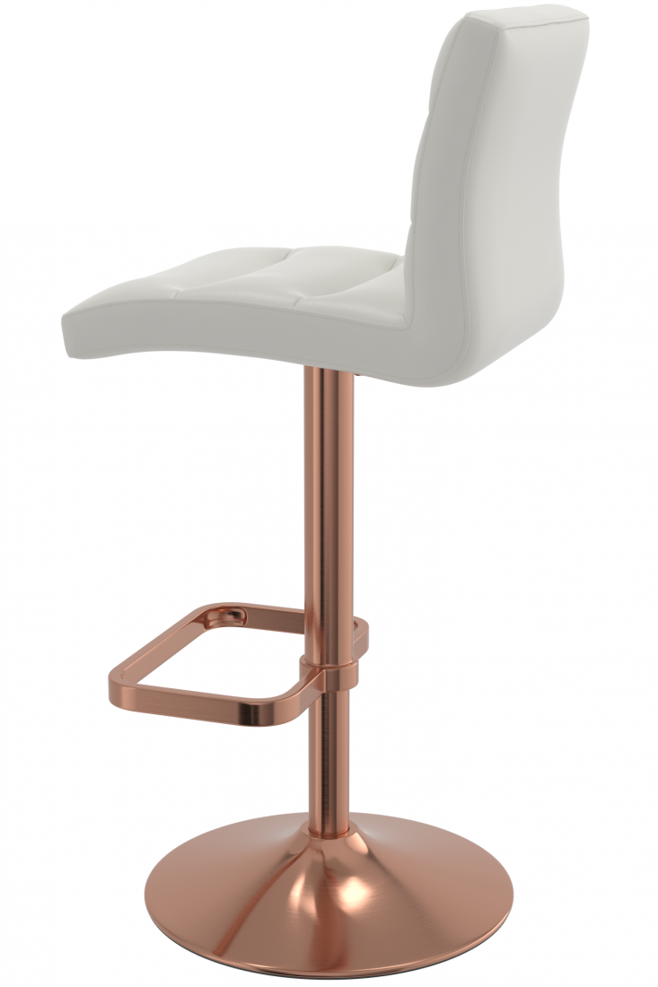 Deluxe Rose Gold Bar Stool White