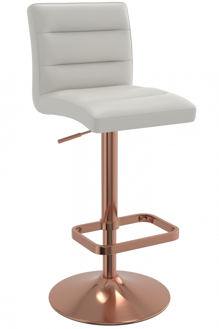 Deluxe Rose Gold Bar Stool White