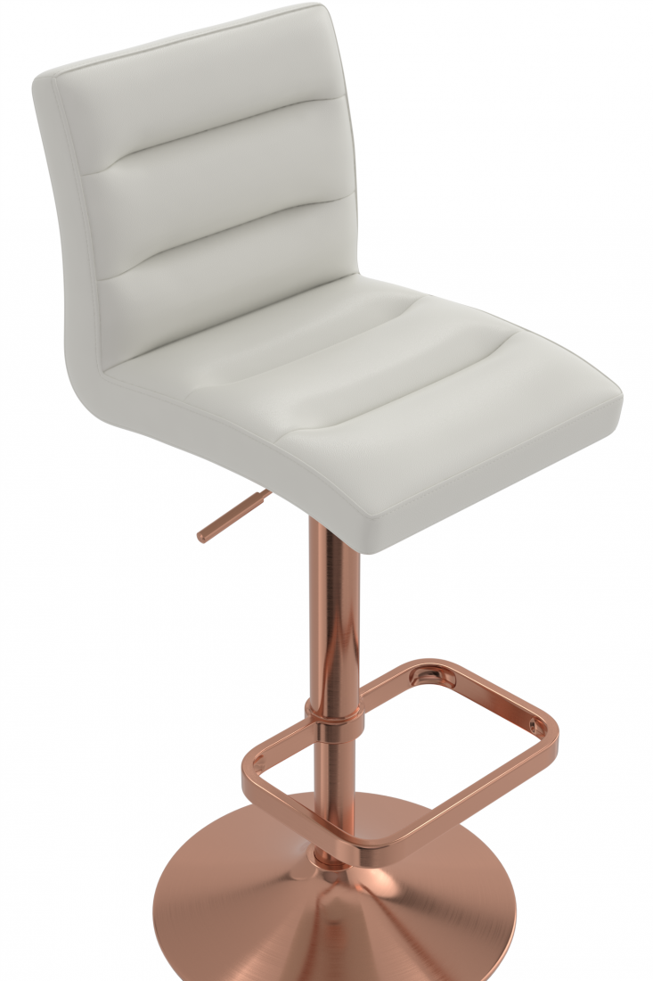 Deluxe Rose Gold Bar Stool White