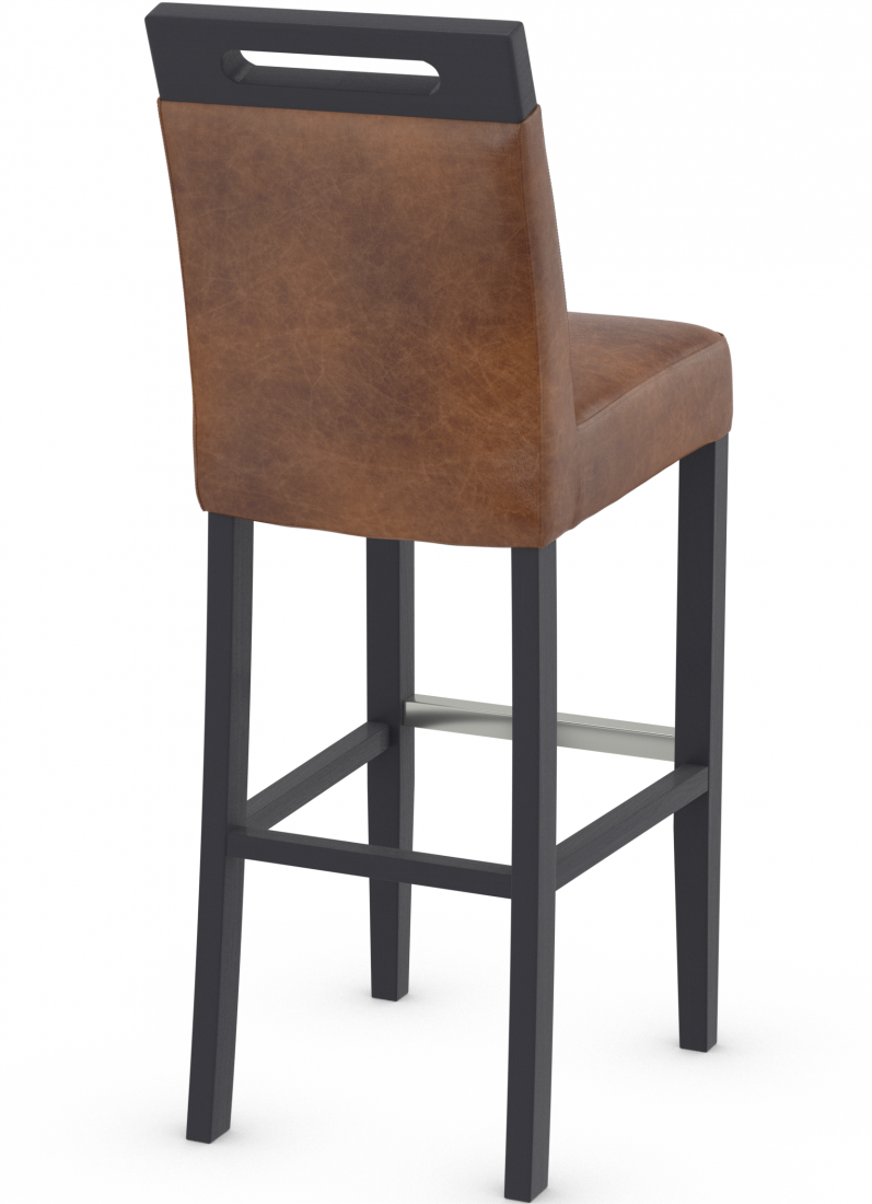 Modena Walnut Bar Stool Tan Aniline Leather