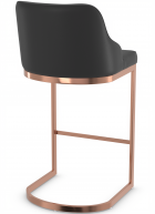Nuovo Rose Gold Stool Black Leather